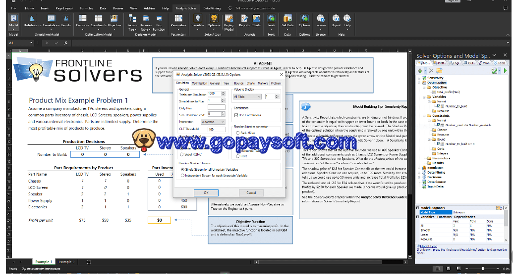 求解处理软件 Frontline Excel Solver (Analytic Solver for Excel) 2023 v23.3.1. ...